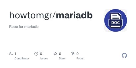 Github Howtomgrmariadb Repo For Mariadb