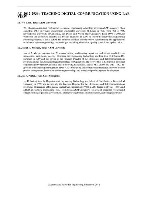 Pdf Teaching Digital Communication Using Labview Digital