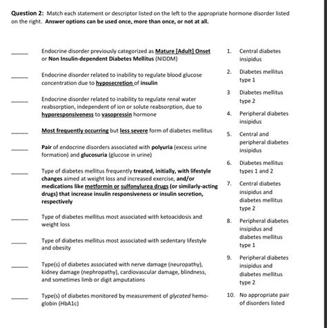 solved question 2 match each statement or descriptor listed