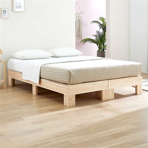 디센 편백나무 평상형 침대 퀸 프레임