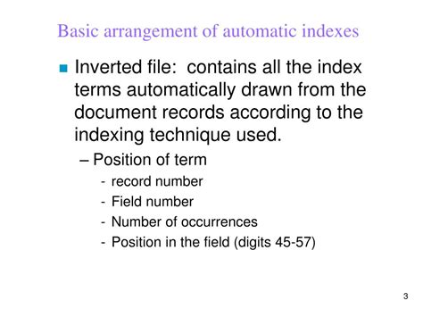 Ppt Automatic Indexing Powerpoint Presentation Free Download Id5755083