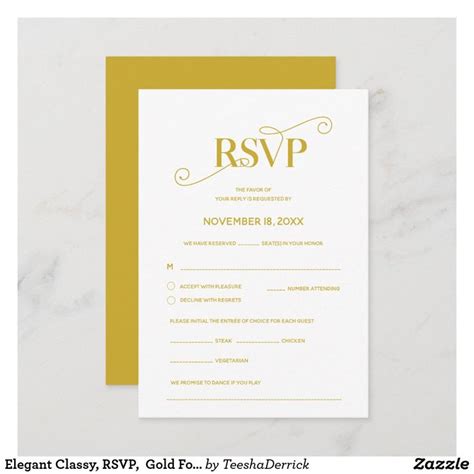 Elegant Classy Rsvp Enclosure Card