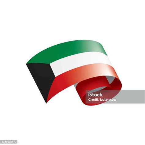 쿠웨이트 플래그 흰색 배경 벡터 일러스트 레이 션 0명에 대한 스톡 벡터 아트 및 기타 이미지 0명 3차원 형태 국기 Istock