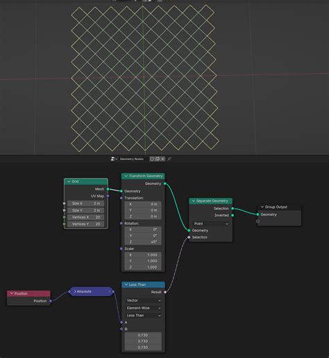Geometry Nodes Is It Possible To Make A Grid With Lines 45 Degrees Diagonal To The Main Grid