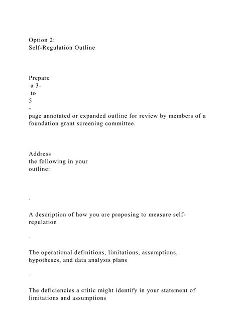 Example Of The Outlinedeveloping An Annotated Outlinethe Wordocx Science