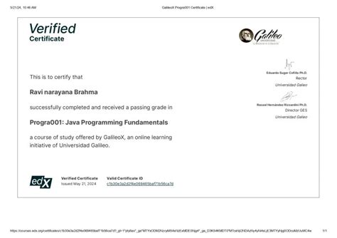 Ravi Narayana Brahma On Linkedin Edx Java Galileox