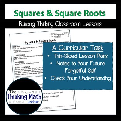 Math 8 Squares And Square Roots A Building Thinking Classrooms Task