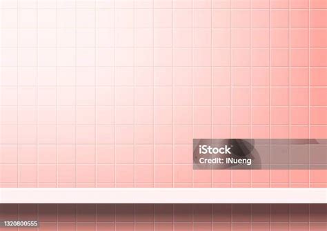 장식 건축 벽 모자이크 타일 벽과 판자 선반 욕실 벽의 모자이크 타일 그리드를위한 배경 선반 현대적인 사각형 모자이크 그리드 패턴이있는 분홍색 타일 벽 화장실 건축물에 대한