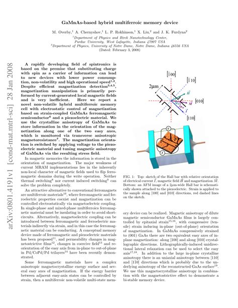 Pdf Gamnas Based Hybrid Multiferroic Memory Device