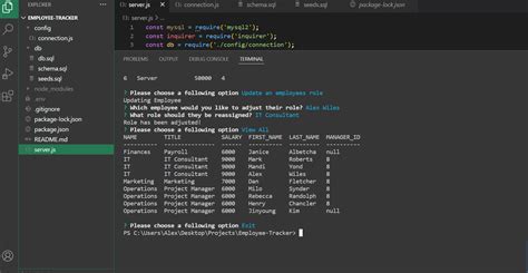 GitHub A Wiles Employee Tracker