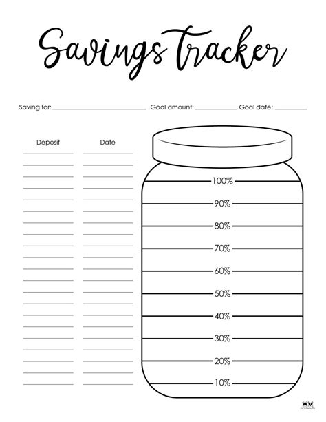 Savings Trackers 27 Free Printables Printabulk