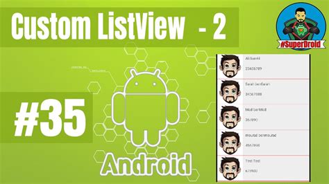 35 Android Tutorial Custom Listview Part 2 دورة اندرويد ستوديوالقوائم Youtube