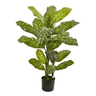4 Artificial Dieffenbachia Plant In Black Pot Bed Bath And Beyond