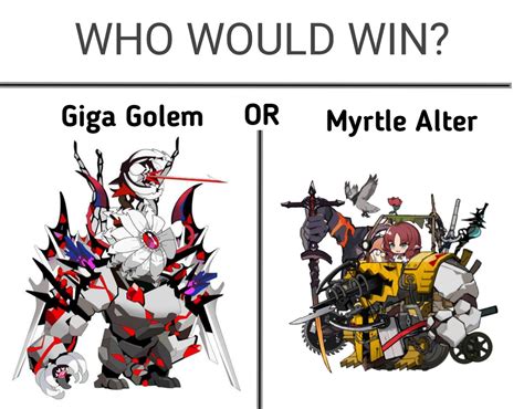 Who Would Win Giga Golem Or Myrtle Alter Arknights Games Pictures With Captions