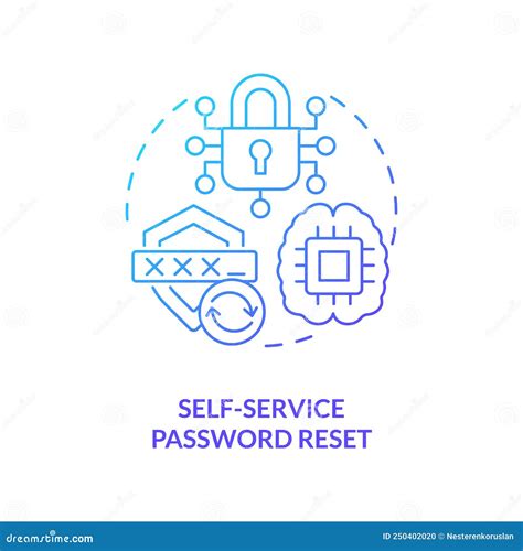 Self Service Password Reset Blue Gradient Concept Icon Stock Vector Illustration Of Vector