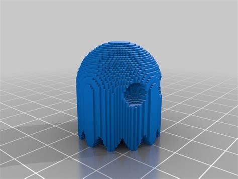 voxelized pacman ghost 3d print details