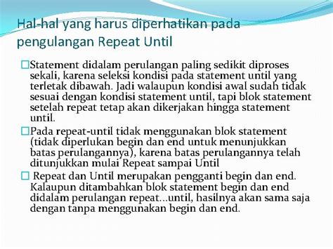 pengulangan repeat until lanjutan temu 13 halhal yang