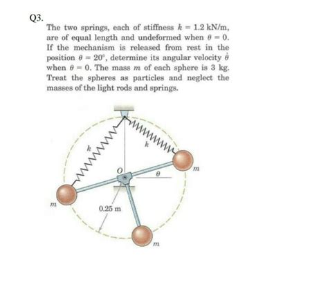 Solved Q3 The Two Springs Each Of Stiffness K 1 2 Kn M