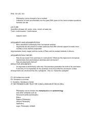 PHIL 101 LEC 1 2 Pdf PHIL 101 LEC 101 Philosophy Can Be Thought Of As A Method Collection