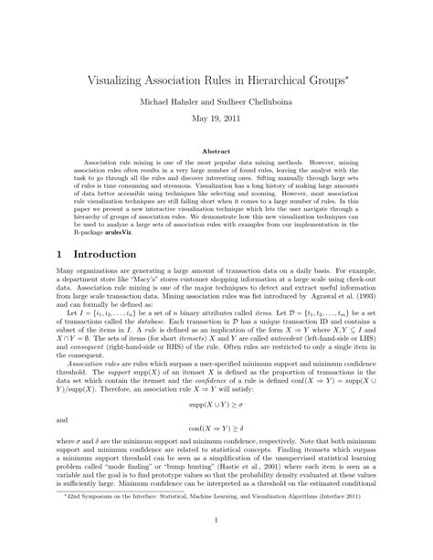 Pdf Visualizing Association Rules In Hierarchical Groups