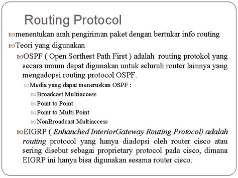 Routing Protocol ATM Frame Relay MPLS Routing Protocol