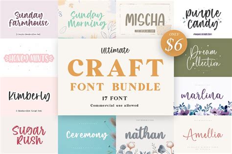 font bundle craft font bundle script font handwritten fonts canva