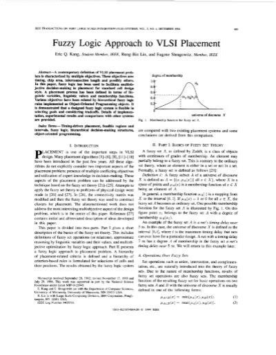 Fuzzy Logic Approach To Vlsi Placement Vlsicad Laboratory
