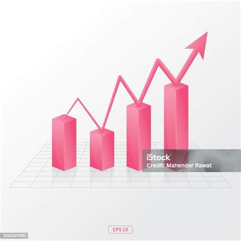 Three Dimensional Bar Graph Growth Chart Templates Stock Illustration