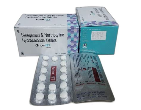 Gabapentin And Nortriptyline Hydrochloride Tablets 10 15 At ₹ 1850 Box In Sonipat