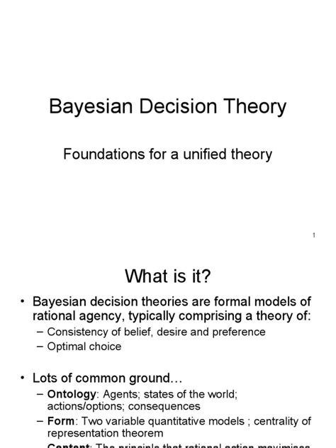 Bayesian Decision Theory Foundations For A Unified Theory Pdf