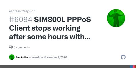 SIM L PPPoS Client Stops Working After Some Hours With Pppos Input Tcpip Failed With IDFGH