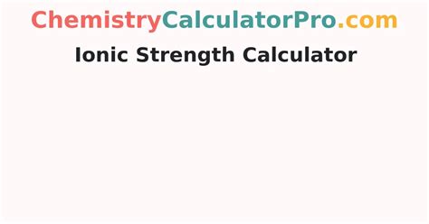 how do you calculate ionic strength free worksheets printable