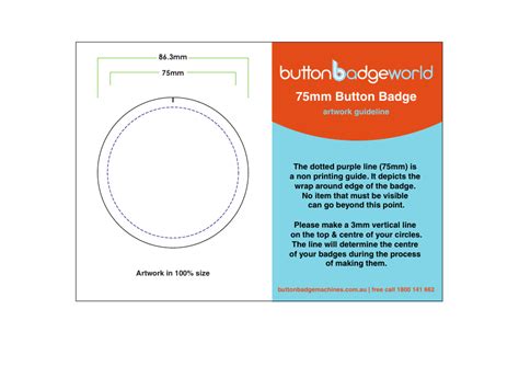 75mm Button Badge Template Download Printable Pdf Templateroller