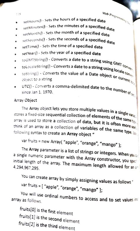 Javascript Array Objects Form Validation SetHours Setsthe Hours Of A Specified Date Studocu