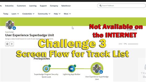user experience superbadge unit challenge 3 screen flow for track list youtube