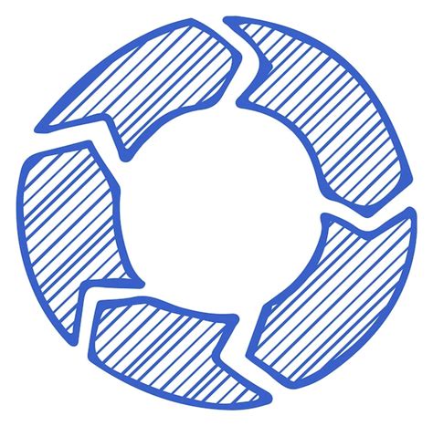 Premium Vector Round Rotating Arrow Motion Doodle Loop Diagram Isolated On White Background