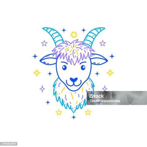 흰색 배경에 부드러운 색상의 낙서 스타일의 염소자리 조디악 표지판 어린이 장식에 맞게 조정되었습니다 낙서 드로잉에 대한 스톡 벡터 아트 및 기타 이미지 Istock