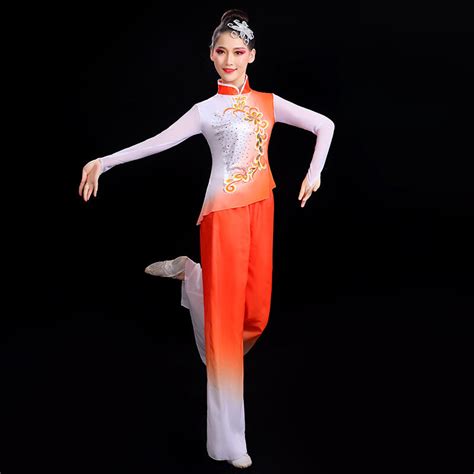 성인 여성 고대 코스튬 중국 전통 양코 춤 세트 드럼 중국 스타일 축제 무대 공연 유니폼 세계 의류