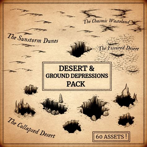 Old Cartography Desert And Ground Depressions Assets Pack