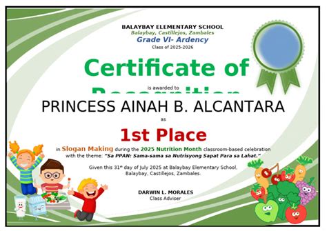 Certificate Nutrition Month Pdf