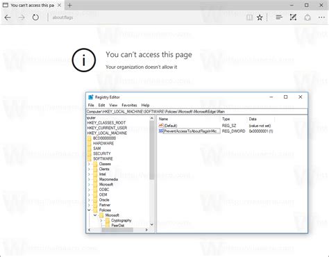 disable the about flags page in microsoft edge