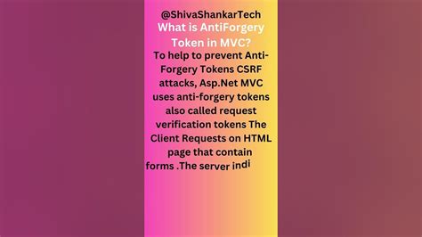 what is anti forgery token in asp mvc application shivashankartech csharp technology