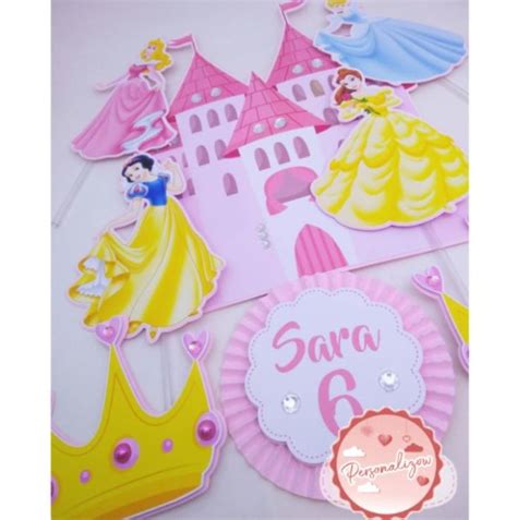 Topo De Bolo De Papel Princesas Disney F76 Princesas Disney Disney