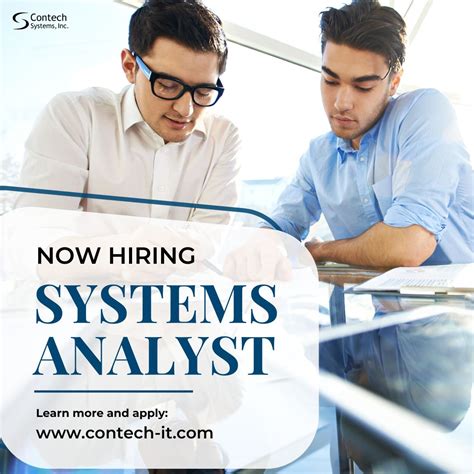 Contech Systems Inc On Linkedin Now Hiring A Systems Analyst Proficient In Sql Java Or Other