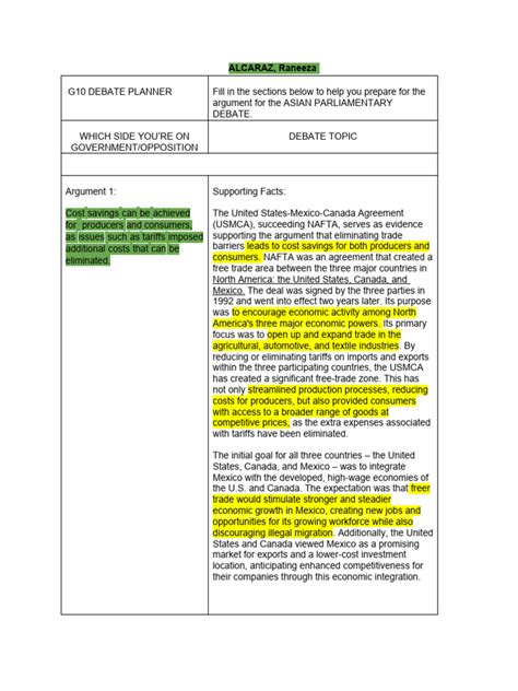 Integ Government Arguements And Counter Arguments Pdf Free Trade Trade