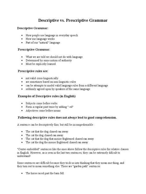 Descriptive Vs Prescriptive Grammar Download Free Pdf Grammatical Gender Communication