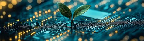 Green Technology Illustration Sprout Growing From Circuit Board Premium Ai Generated Image