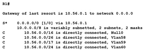 Refer To The Exhibit When Router R1 Receives A Packet With Destination Ip Address 10 56 0 62