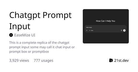 Chatgpt Prompt Input Community Components 21stdev The First Vibe