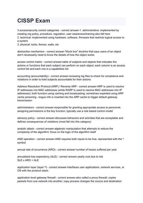 Cissp Exam Questions With 100 Actual Correct Answers Verified Latest Update Graded A